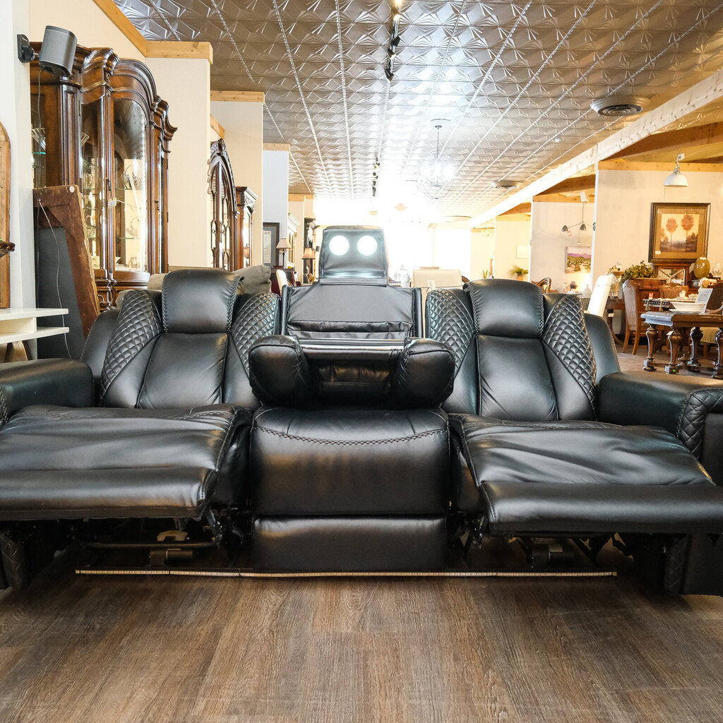 Orig Price $2800 - Leather Dual Power Recline 'Transformer' Theater So ...