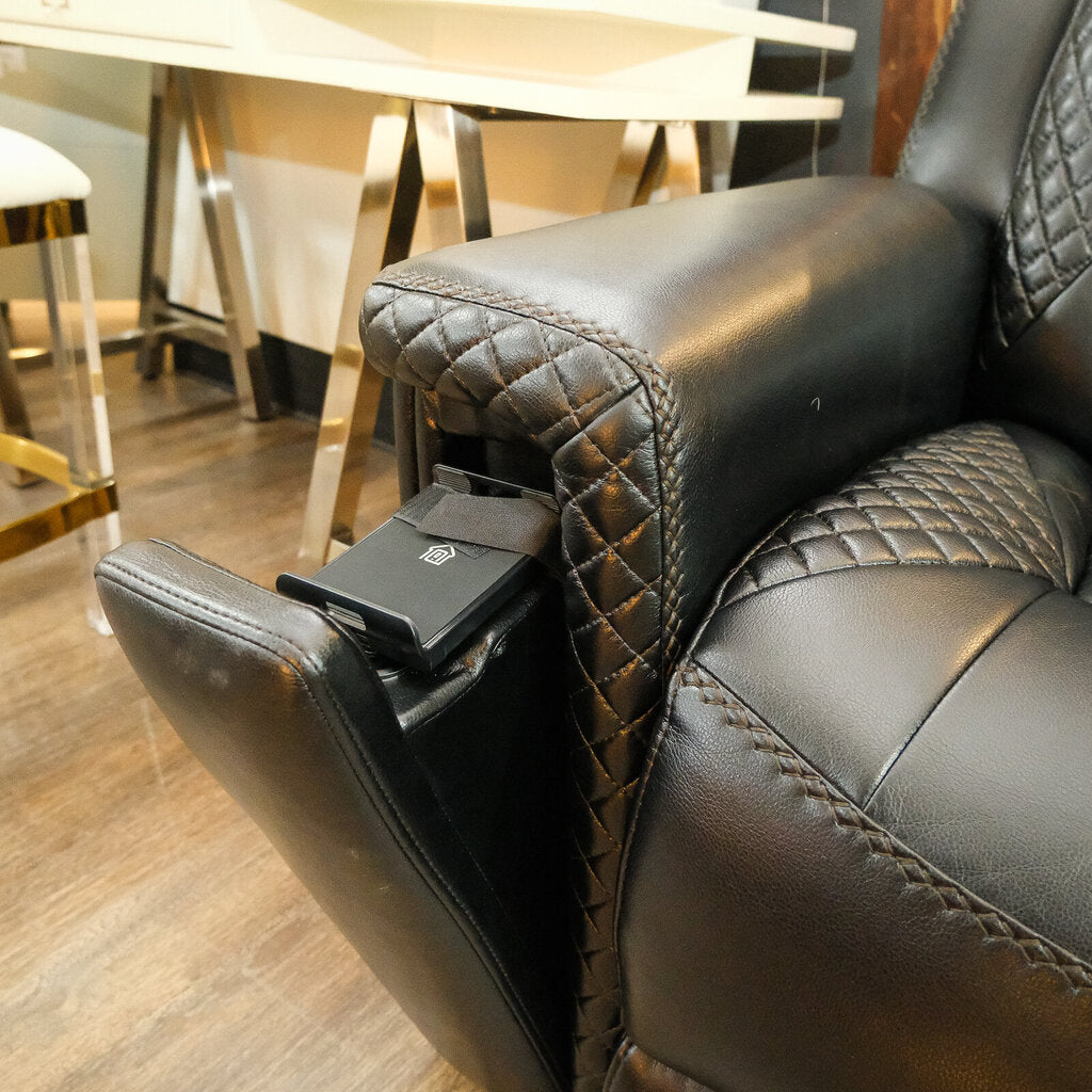 Orig Price $2800 - Leather Dual Power Recline 'Transformer' Theater So ...