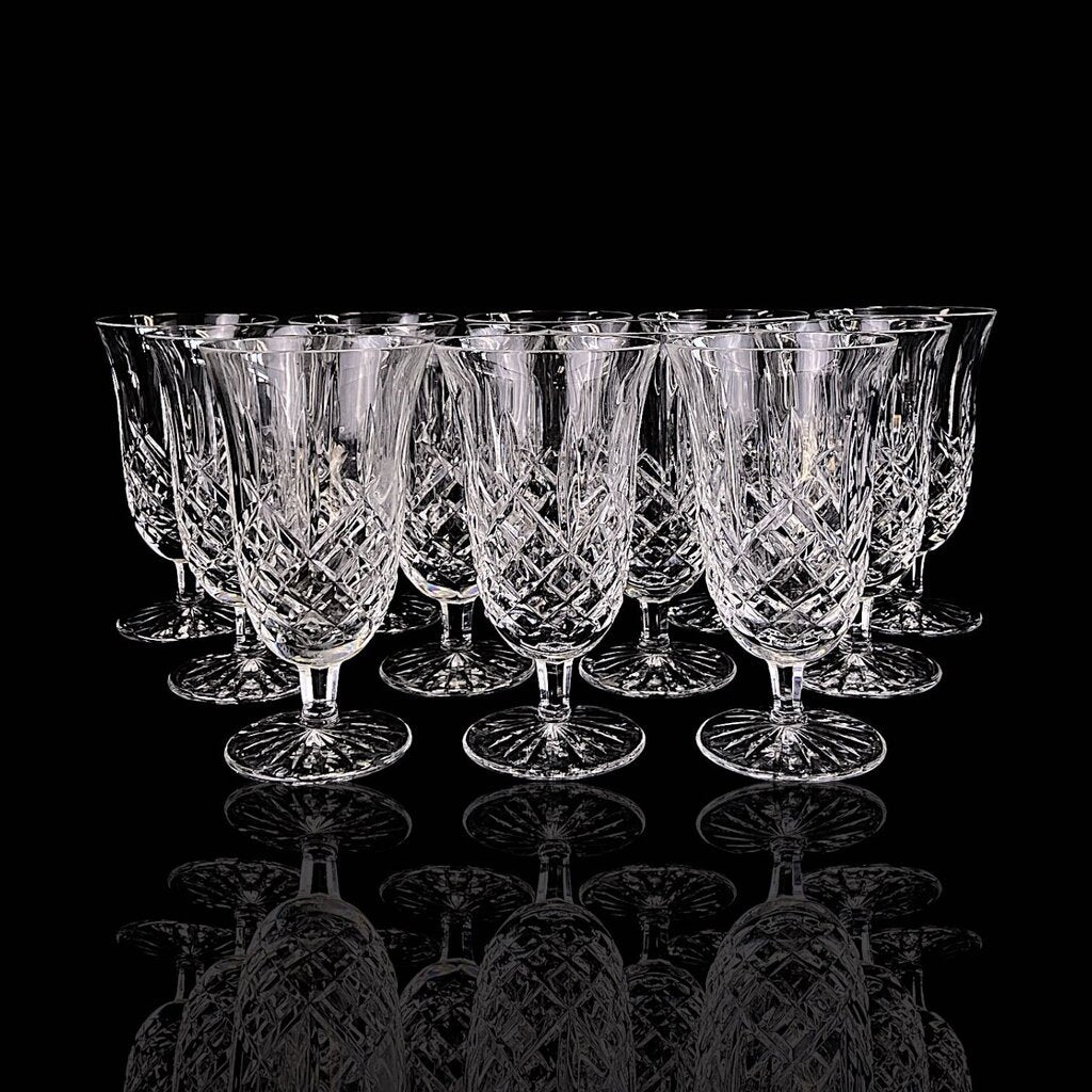 Set of 12 Crystal Stemmed Iced Tea Glasses - Araglin Retired Pattern ...
